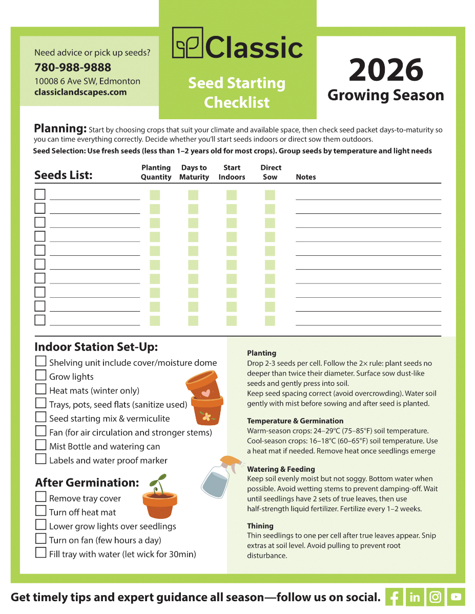 Seed Starting Checklist